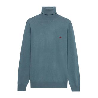 Brooks Brothers Pullover mit Rollkragen aus Lammwolle und Logo - - Knitwear - Herren - Blau - XL