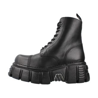 New Rock Stilvolle Schn&uuml;rstiefel - - Shoes - Damen - Schwarzk - 36 EU