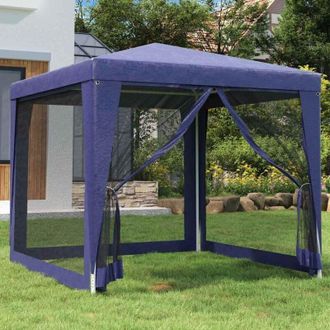 vidaXL Vidaxl - Tente de fête avec 4 parois latérales en maille Bleu 2,5x2,5 m