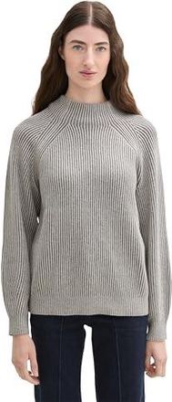 Tom Tailor 1042957 Pull-Over, 36335-Explicit Grey Rib Structure, XXXL Femme