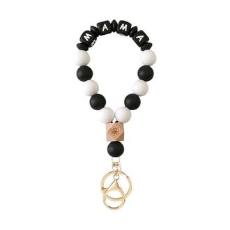 Generic Bracelet porte-cl&eacute;s en perles de silicone - &Eacute;l&eacute;gant porte-cl&eacute;s | Perles en silicone r&eacute;sistant &agrave; lusure avec breloque, pratique pour les femmes pour le