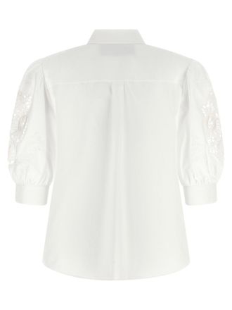 Valentino Garavani Macram&eacute; Puff-Sleeve Blouse - white