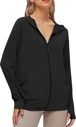 Generic Vestes pour femmes 2026 en soie glac&eacute;e veste de protection solaire coupe ample manches courtes &eacute;t&eacute; l&eacute;g&egrave;re et respirante, Noir, XXL