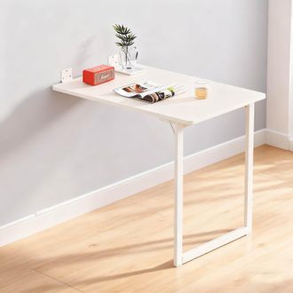 Generic Wandmontierter Klapptisch, Platzsparender Wandschreibtisch für Kleine Räume (Weiß) - Klapptisch für Home Office, Küche, Schlafzimmer, Wohnung