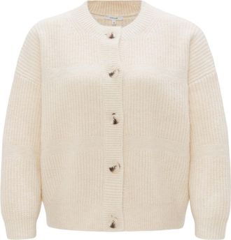 OPUS Damen Strickjacke | Cardigan DAMILA Regular mit Alpaka Wolle Soft Oat, M