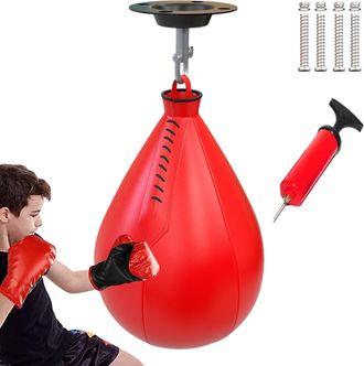 Generic Generischer tragbarer Boxsack für Boxen, Boxsack mit Boxball, tragbarer Boxsack | Birnen-Boxsack für Heimtraining, praktisch, verstellbar, Zubehör