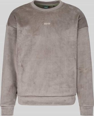 HUGO BOSS Sweatshirt mit samtiger Oberfl&auml;che