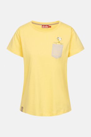 Derbe Derbe T-Shirt Leicht auf Zinne Damen Gelb Brusttasche GOT