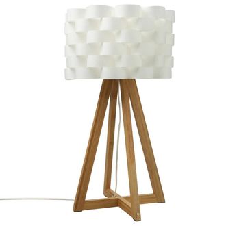 Atmosphera Atmosphera - Lampe Moki - Bambus und Wei&szlig; H55 cm