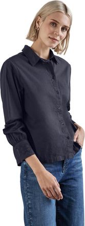 Street One Damen A345057 Baumwollbluse, Night Sky Blue, 38 EU