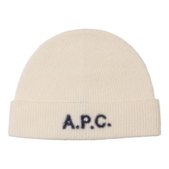 A.P.C. A.p.c., Homme, Accessoires, Beige, Taille: ONE Size Bonnet en laine m&eacute;rinos c&ocirc;tel&eacute;e