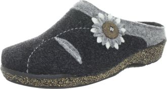 Fischer Markenschuh Fischer Hüttenpantoffel Blume 425604, Damen Pantoffel, Grau (anthrazit 205), EU 39