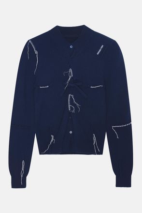 Shushu/Tong Stricktop Mit Falten Und Stickereien