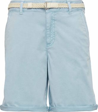 s.Oliver Damen Shorts mit G&uuml;rtel - Mid Rise, Straight Fit, Baumwollstretch