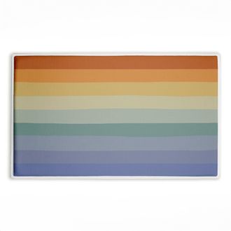 Stupell Industries Darlene Seale Bodenmatte mit Regenbogenstreifen, Farbverlauf, Bedruckt, Plüsch, 30 x 0,8 x 18 cm