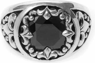 OrusBijoux Bague Argent Union Sacr&eacute;e Pierre Onyx Noir