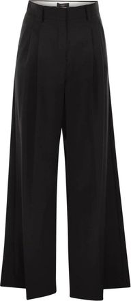 Max Mara Femme, Pantalons, Noir, Taille: 32 FR Wide Pantalons
