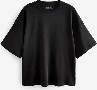 Next T-Shirt Kastiges Relaxed Fit Oversized-T-Shirt, Baumwolle (1-tlg)