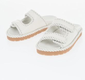 Bottega Veneta Leather Sandals With Velcro Closure size 36