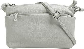 Cluty Sac à bandoulière Cuir & Made In Italy Femme cuir véritable | Fabriqué en Italie, sac à bandoulière, sac messager avec fermeture éclair, sac à bandoul