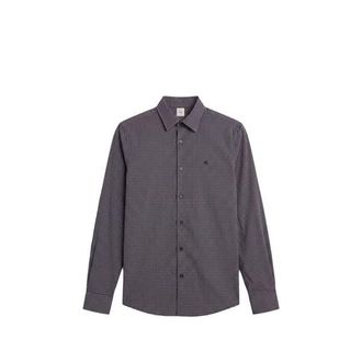 Calvin Klein Chemise droite &agrave; carreaux en coton m&eacute;lang&eacute;