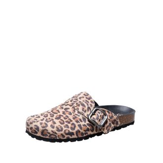 Verbenas Clog VERBENAS, Damen, Gr. 39, leo, Veloursleder, Schuhe Clog, Hausschuh, Sommerschuh im Leo-Look
