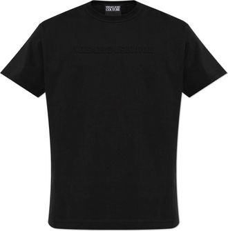 Versace Jeans Couture Homme, Tops, Noir, Taille: L T-Shirt avec Logo en Relief