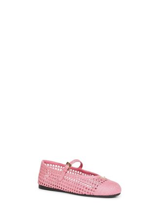 Prada Womens Ballet Flats Begonia Pink Cotton Ballerina Shoes