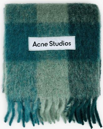 Acne Studios Echarpe Large Check en alpaga, laine et mohair m&eacute;lang&eacute;s