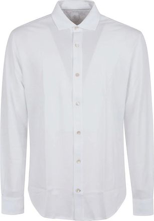 Eleventy Homme, Chemises, Blanc, Taille: 2XL Chemise Piqu&eacute; Blanche Coupe R&eacute;guli&egrave;re