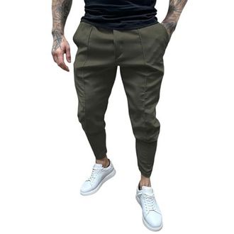 Generic Pantalon cargo pour homme - Solide et d&eacute;contract&eacute; - Pour le travail en plein air - Pour le fitness, Vert, 3XL