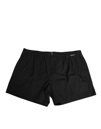 Dolce & Gabbana Mens Black Cotton Elastic Waistband Button Swimwear Clothing