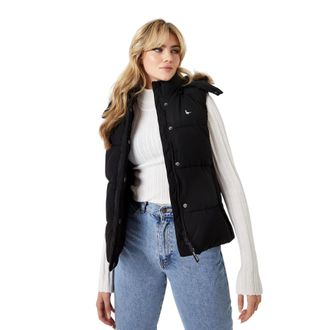 Jack Wills Steppjacke f&uuml;r Damen, &Auml;rmellos (Schwarz)