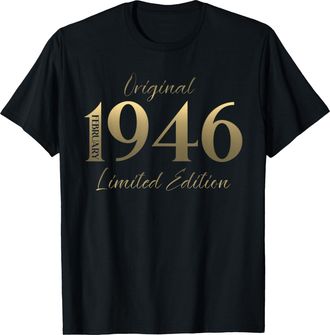 Generic 80. Geburtstag Februar 1946 Vintage Jahrgang T-Shirt