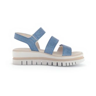 Gabor Femme, Chaussures, Bleu, Taille: 39 EU Sandale en Cuir Bleu - Collection Printemps