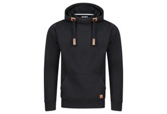 Riverso Kapuzenpullover Herren Hoodie RIVNiklas Regular Fit Longsleeve Sweatshirt mit Cross-Over-Kragen und K&auml;ngurutasche