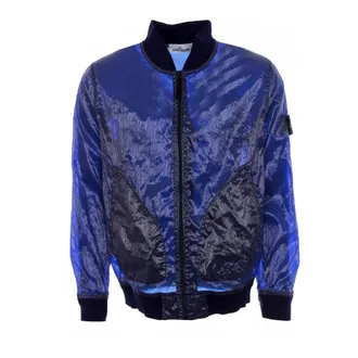 Stone Island Homme, Vestes, Bleu, Taille: 2XL Piattina Bomber Jacket
