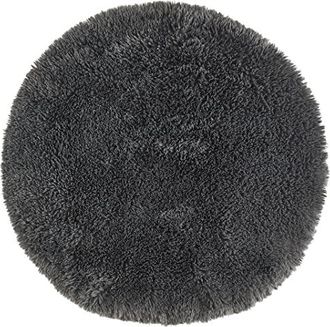 Andiamo Kunstfell 4er Set Sitzkissen Alpa gemütliche Sitzunterlage 35mm Florhöhe weich und flauschiges Dekofell anthrazit 34 cm rund