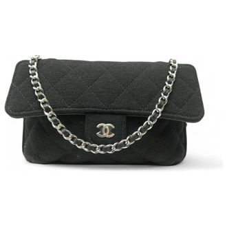 Chanel Crossbody Bags - NEUE CHANEL GEPOLSTERTE JERSEY SCHWARZE HANDTASCHE - Gr. unisize - in Schwarz - f&uuml;r Damen
