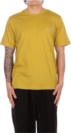 C.P. Company C.p. Company, Homme, Tops, Jaune, Taille: M Logo Front T-shirt
