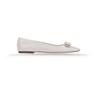 Ferragamo Square Toe Ballerina Flat - - Shoes - Damen - Wei&szlig; - 36 EU