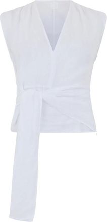 120% Lino Femme, Blouses et Chemises, Blanc, Taille: 44 FR Hauts