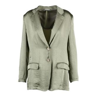 Marella Femme, Vestes, Vert, Taille: 42 FR Blazer en satin