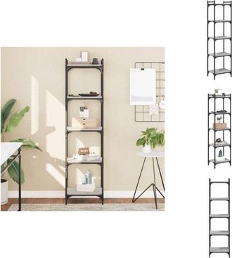 vidaXL Vidaxl - Bücherregal 5 Böden Grau Sonoma 40x30x154 cm Holzwerkstoff - Bucherregal - Regal - Holzmöbel - Grau Sonoma - Wohnraumgestaltung