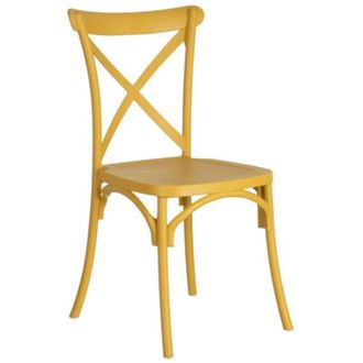 Wadiga Chaise Esprit Bistrot en Polypropylène Jaune