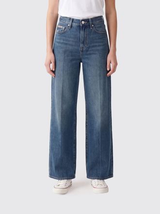 Calvin Klein Jean large en denim de coton &agrave; taille haute