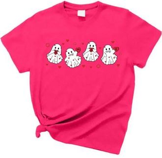 Generic T-shirt graphique pour femme pour la Saint-Valentin 2026, rose vif, XXL