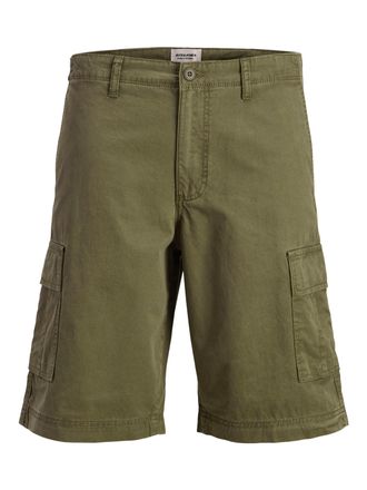Jack & Jones Plus Size Cargoshorts JPSTCOLE MATTY CARGO SHORT MID PLS, Herren, Gr. 42 (4XL), N-Gr, olive night, Web, Obermaterial: 100% Baumwolle, JACK & JONES PLUSSIZE, uni