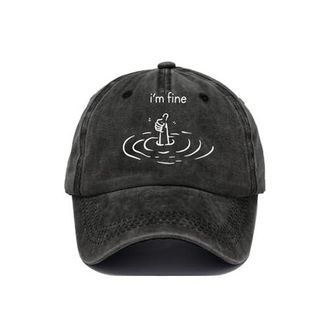 Generic Im Fine Ball Cap Its Fine Im Fine Everythings Fine Hat Funny Graphic Women Men Unisex Hat Medium, Noir, M