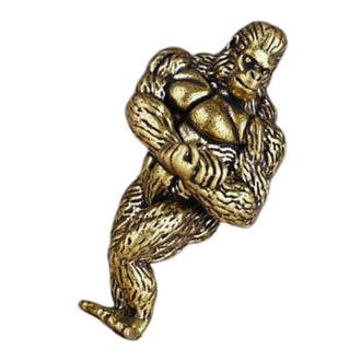 Garneck Vintage Messing Gorilla Figur Skulptur Kleine Tierfigur Deko f&uuml;r Schreibtisch Stabile Handarbeit mit Glatter Oberfl&auml;che Langlebige B&uuml;ro Wohnraumdekora